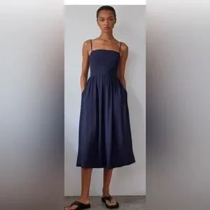 Babaton | Dresses | Babaton Blush Beige Spaghettistrap Midi Dress ...